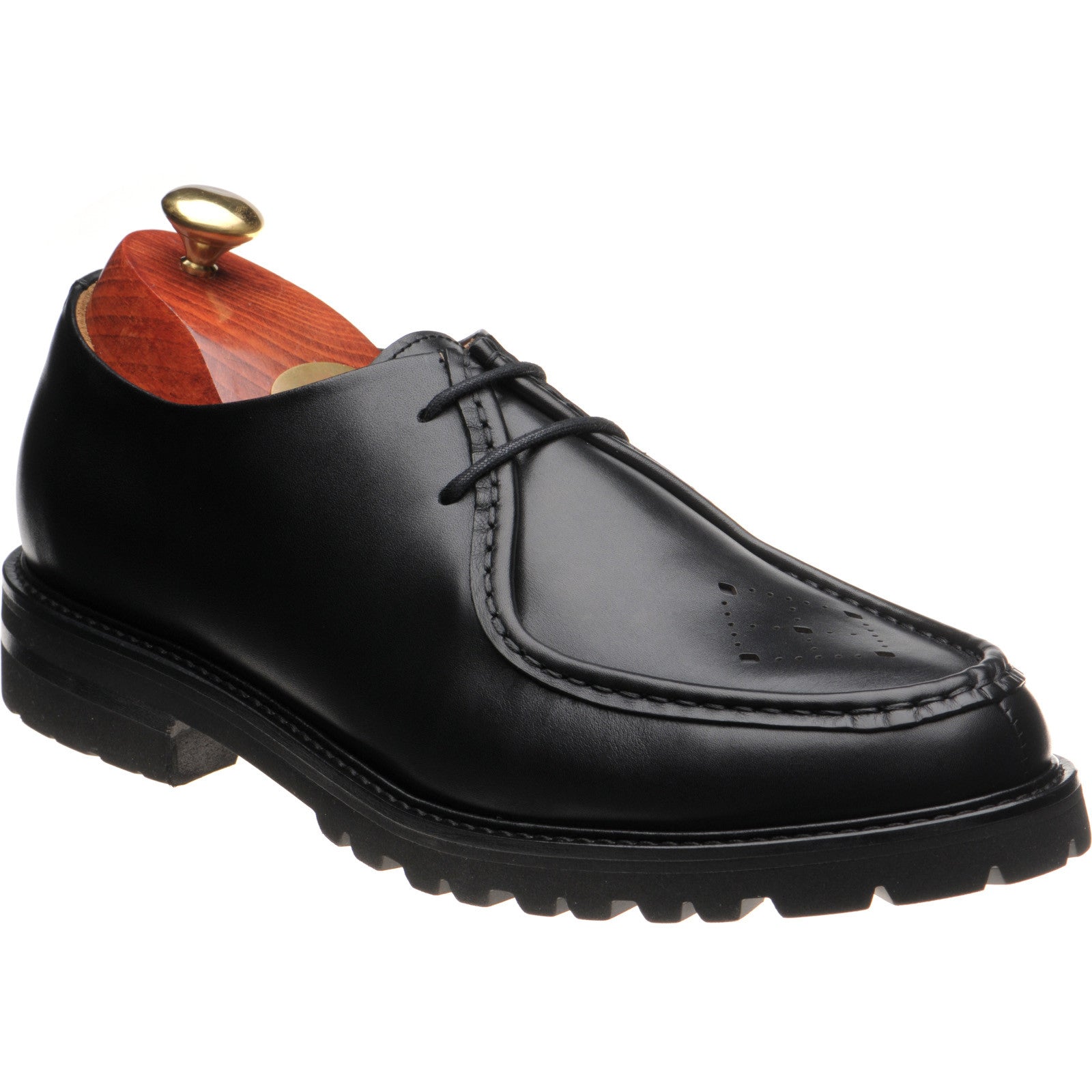 Wildsmith Model 68 mens rubber-soled Derby shoes in black calf ...